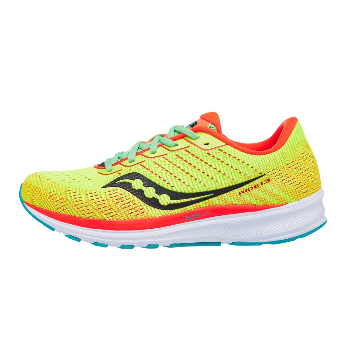 Saucony Ride 13 Men's Shoes Mutant Citron/Orange 360° View | Running ...