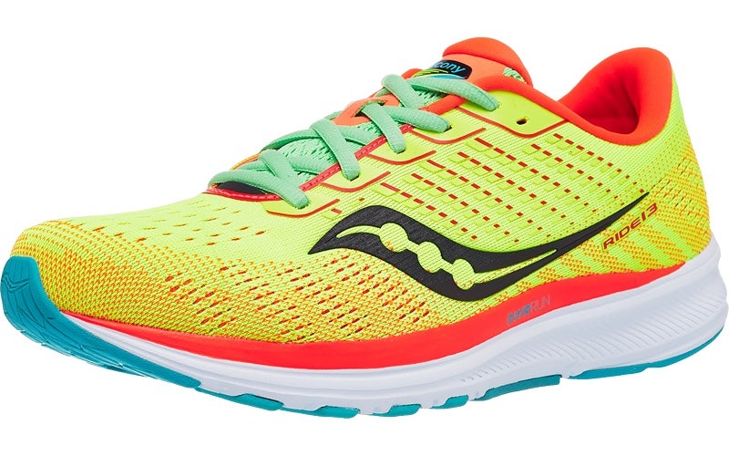Saucony Ride 13 Men's Shoes Mutant Citron/Orange 360° View | Running ...