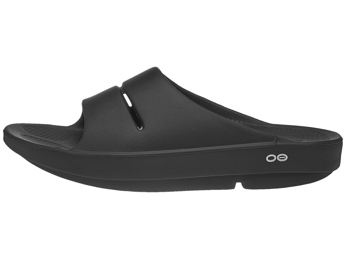 Oofos OOahh Unisex Recovery Slide Black - Running Warehouse Europe