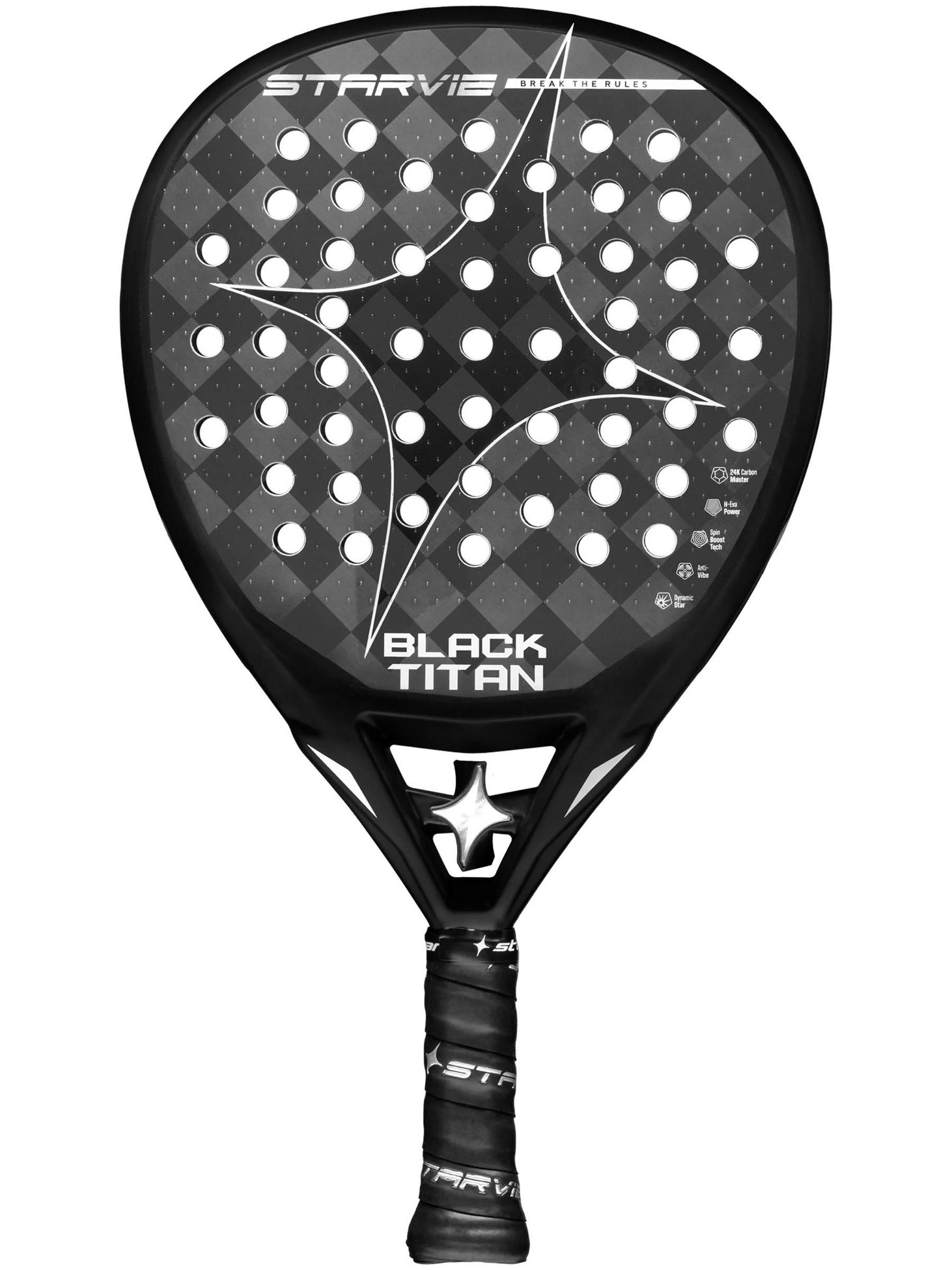 Starvie Black Titan Padel Racket - Running Warehouse Europe